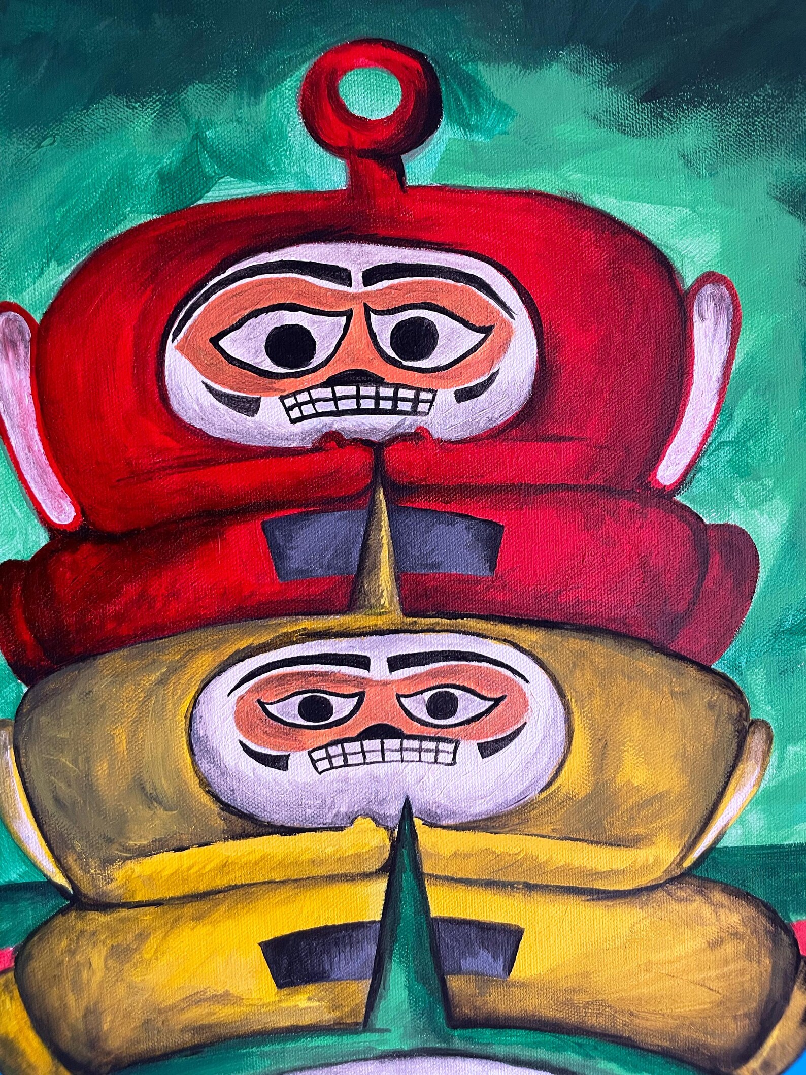 Teletubbies Totem Original Acrylic Painting 24x48" - Etsy
