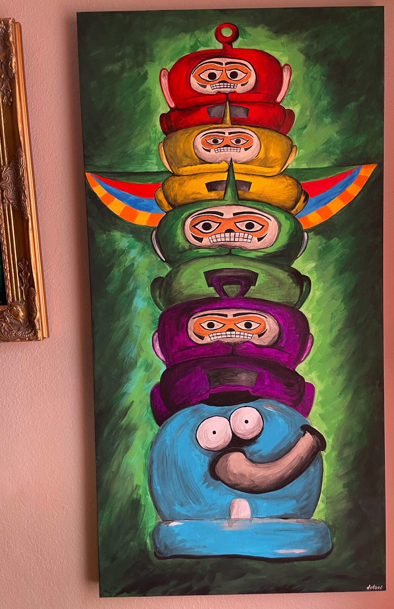 Teletubbies Totem Original Acrylic Painting 24x48" - Etsy