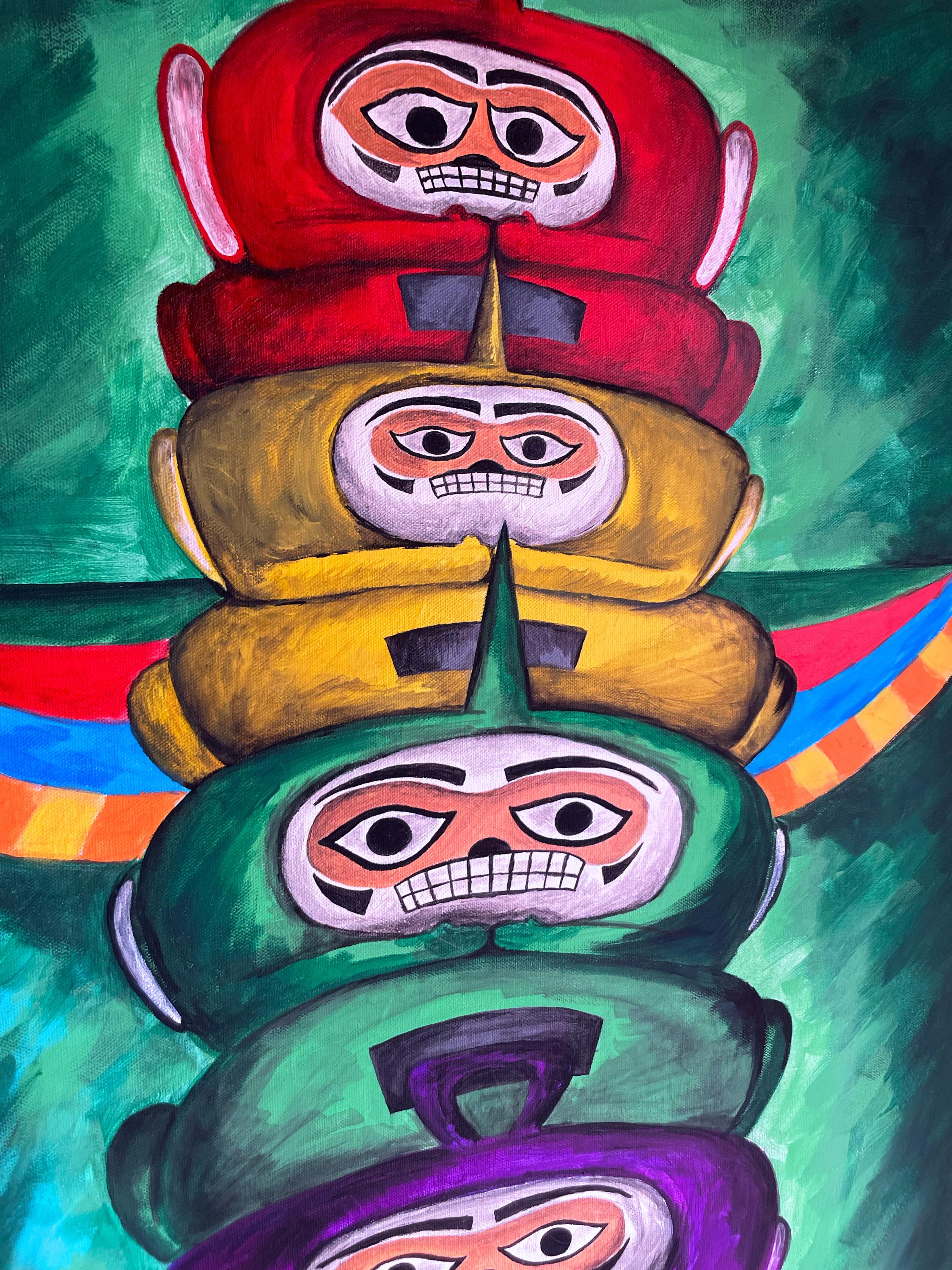 Teletubbies Totem Original Acrylic Painting 24x48" - Etsy