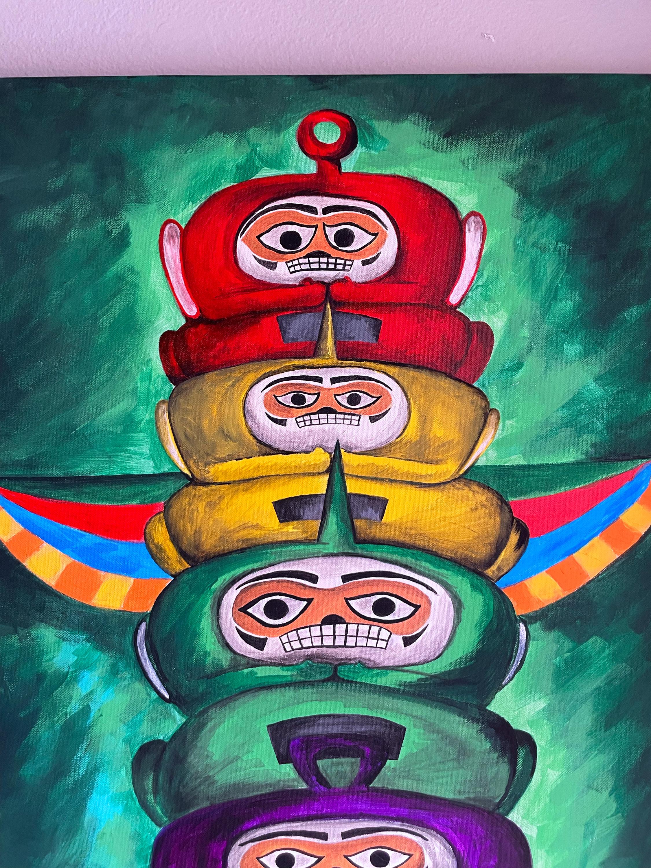 Teletubbies Totem Original Acrylic Painting 24x48" - Etsy
