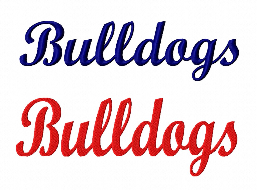 Bulldogs Word- Large Machine Embroidery Design - Jacket Backs - Etsy