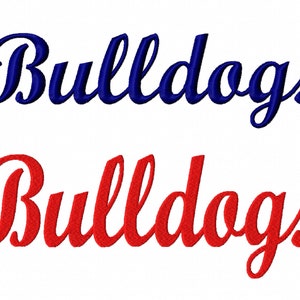 Bulldogs Word- Large Machine Embroidery Design - Jacket Backs - Etsy