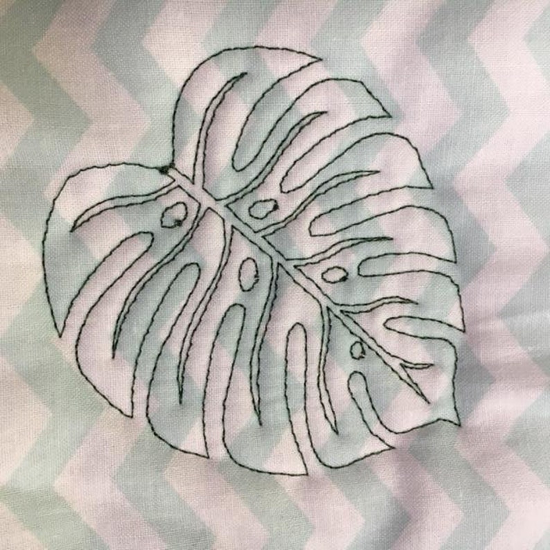 Palm Leaf Embroidery Design Single Stitch for Quilting Squares - Etsy