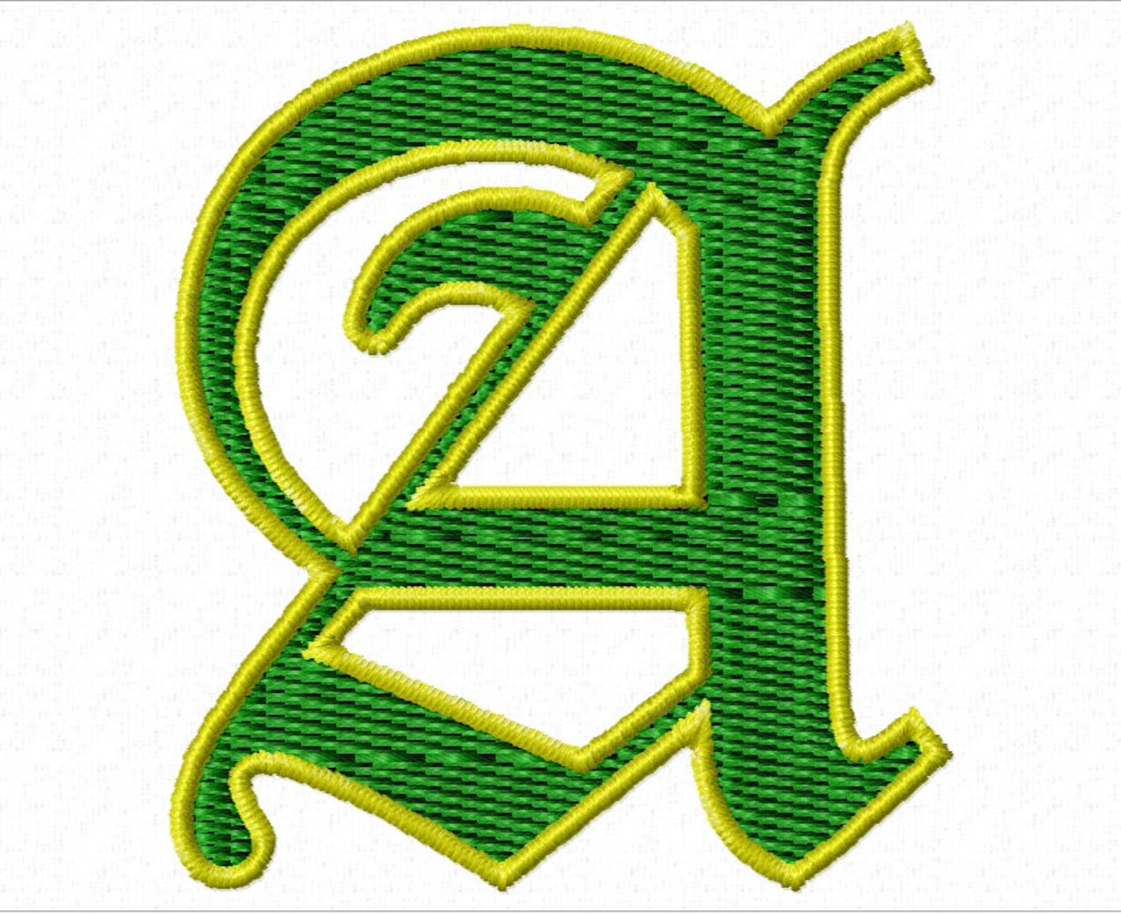 2 Inch Old English Machine Embroidery Font- PES _ Upper Case, Lower ...