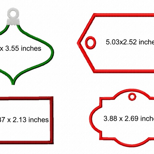 ITH Gift Tags Machine Embroidery Designs Set of 4 | Etsy