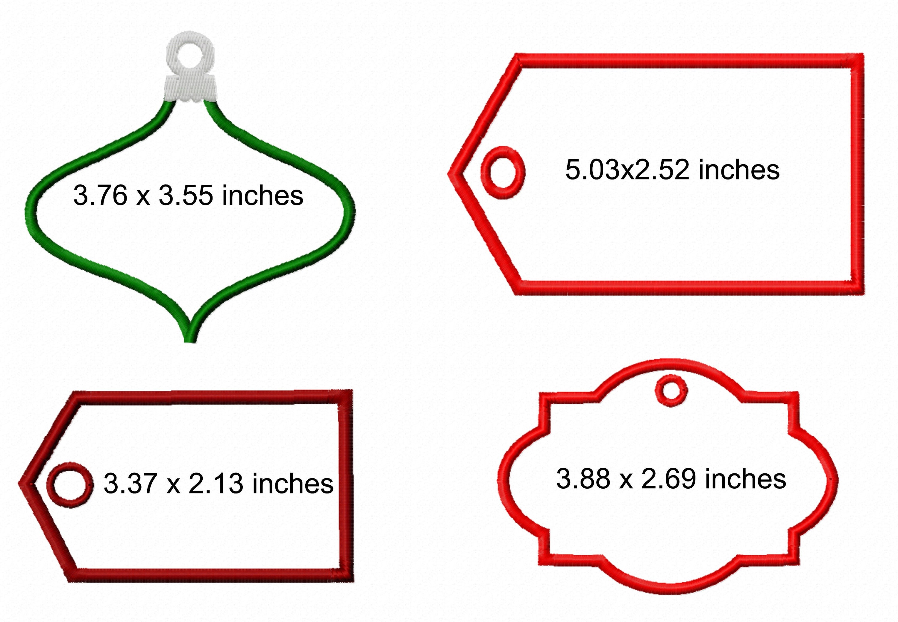 ITH Gift Tags Machine Embroidery Designs Set of 4 | Etsy