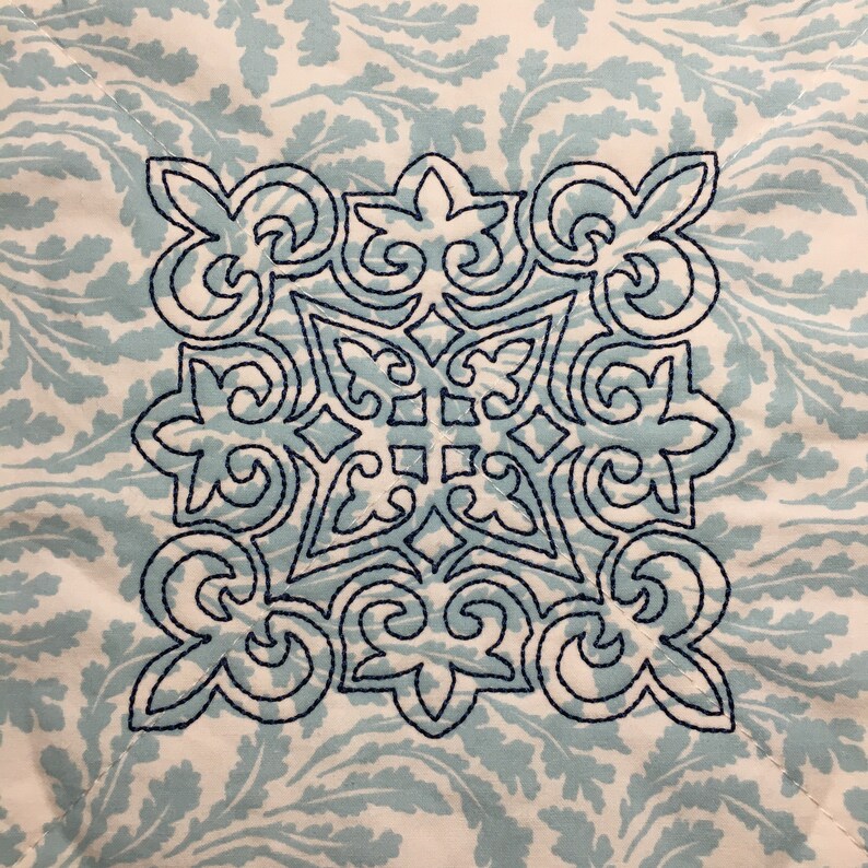 4 TILE DESIGNS Single Stitch Machine Embroidery | Etsy