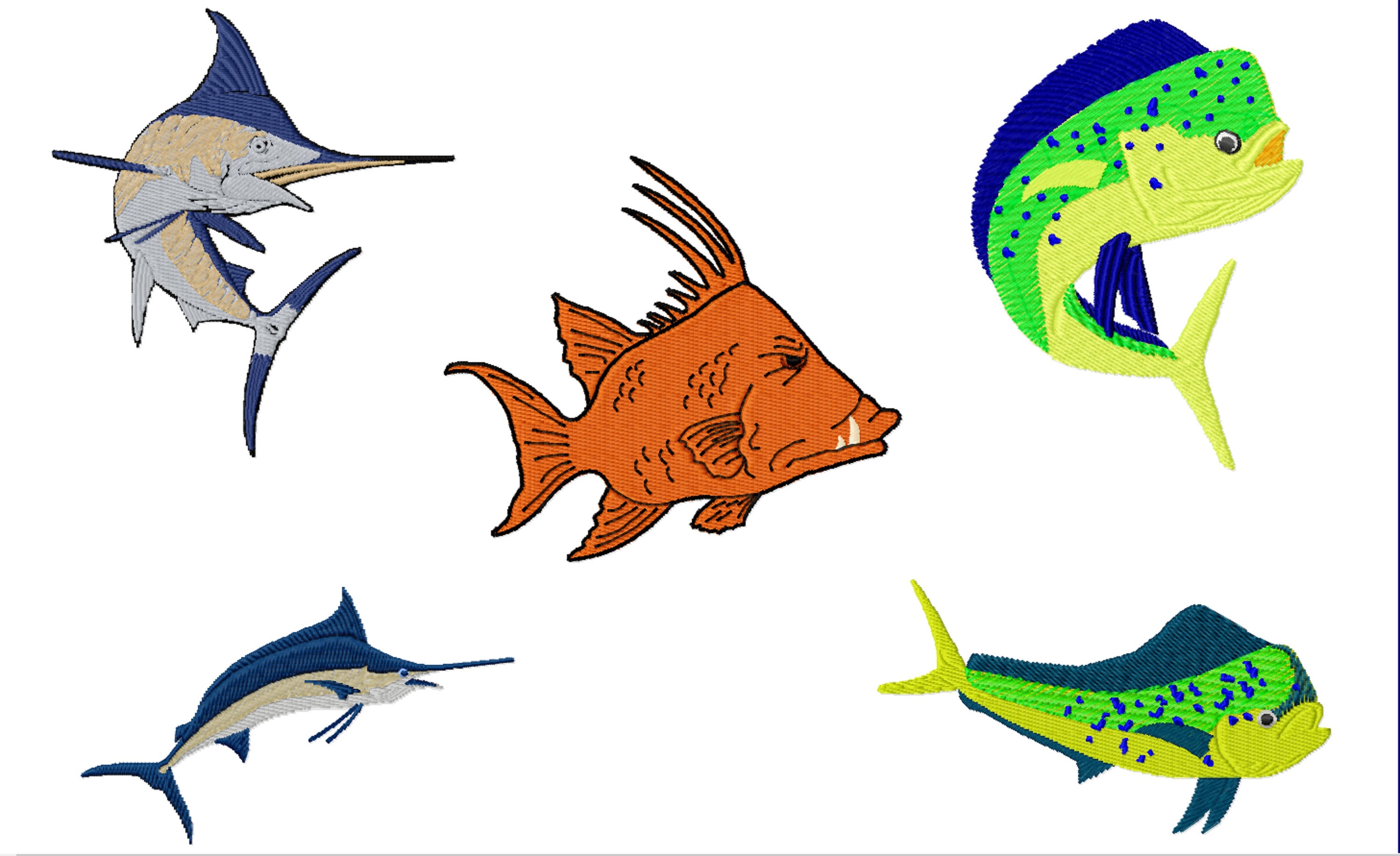 Game Fish / Sportfish Embroidery Designs 4x4 | Etsy