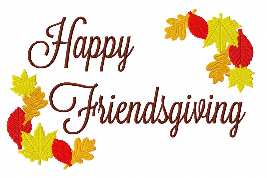 Friendsgiving Embroidery Design Thanksgiving Designs Leaf Border - Etsy