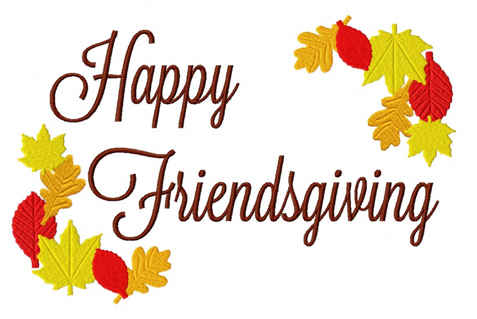 Friendsgiving Embroidery Design Thanksgiving Designs Leaf Border - Etsy