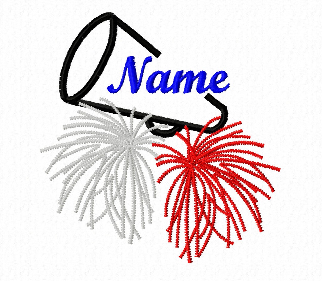 Pom Pom and Open Megaphone to Add Names Machine Embroidery Design - Etsy