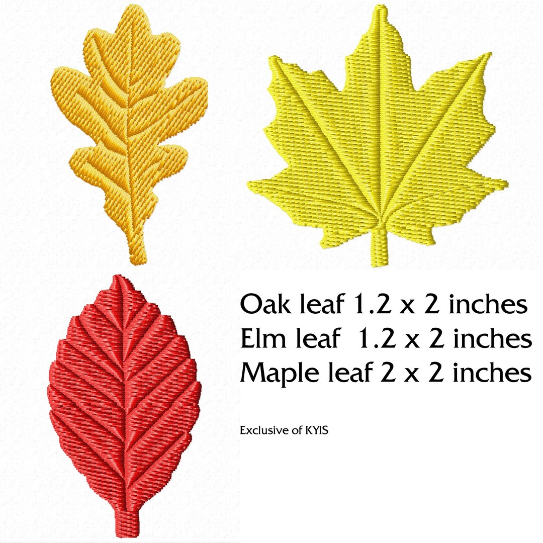 2 Inch Fall Leaves Embroidery Design Set of 3 Designs - Etsy