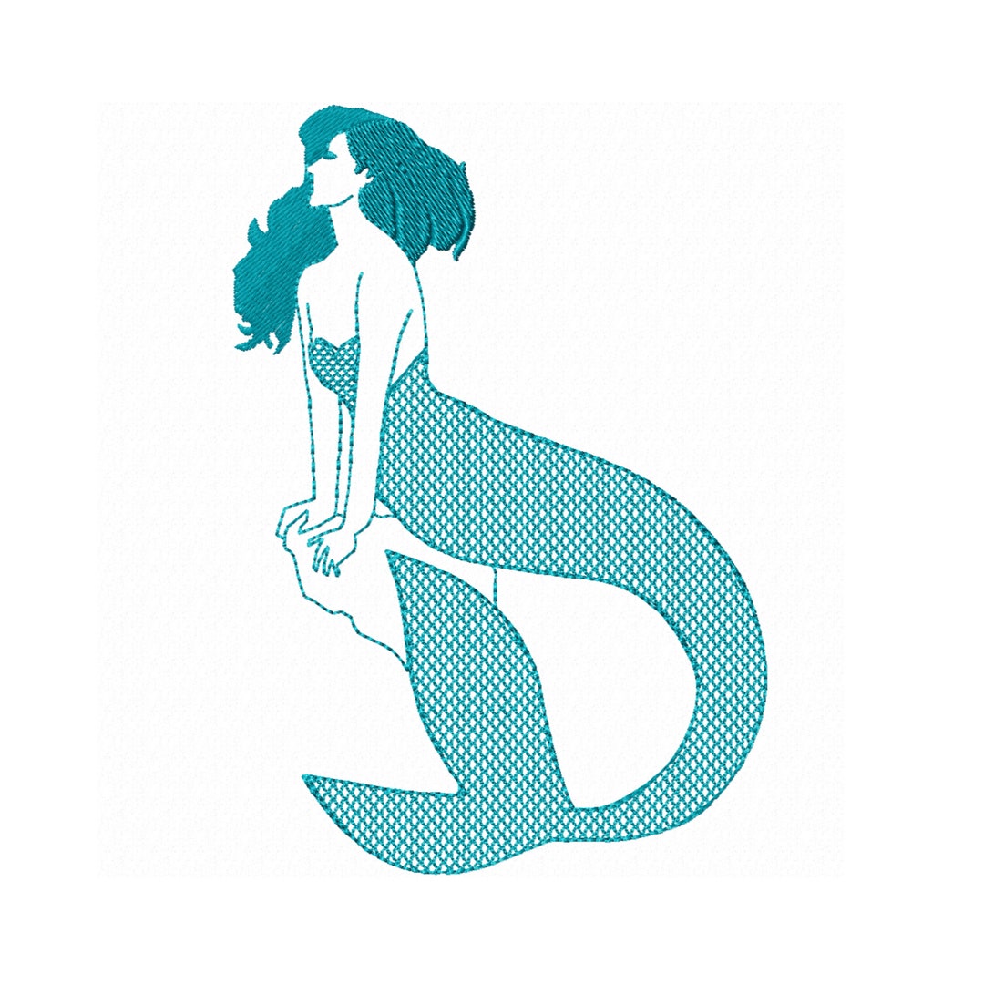 Mermaid Machine Embroidery Design - Etsy
