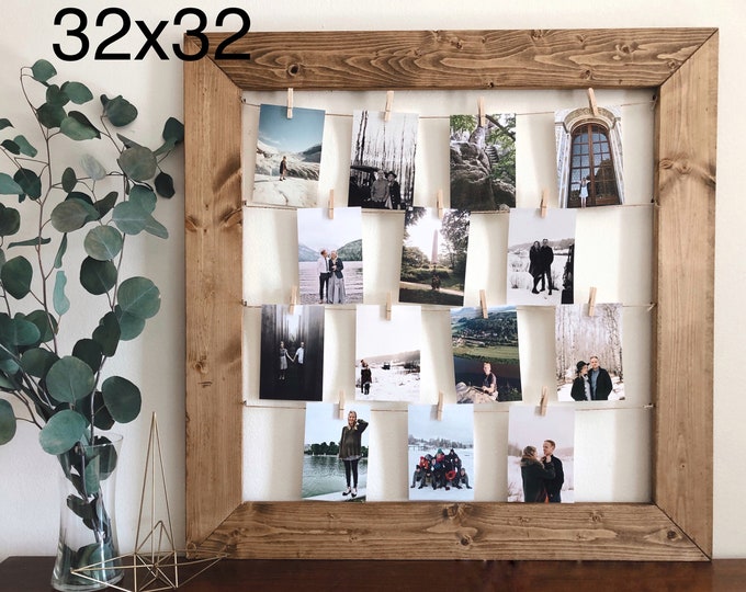 Rustic Clothespin Picture Frame / Clothes Pin Picture Frame / - Etsy