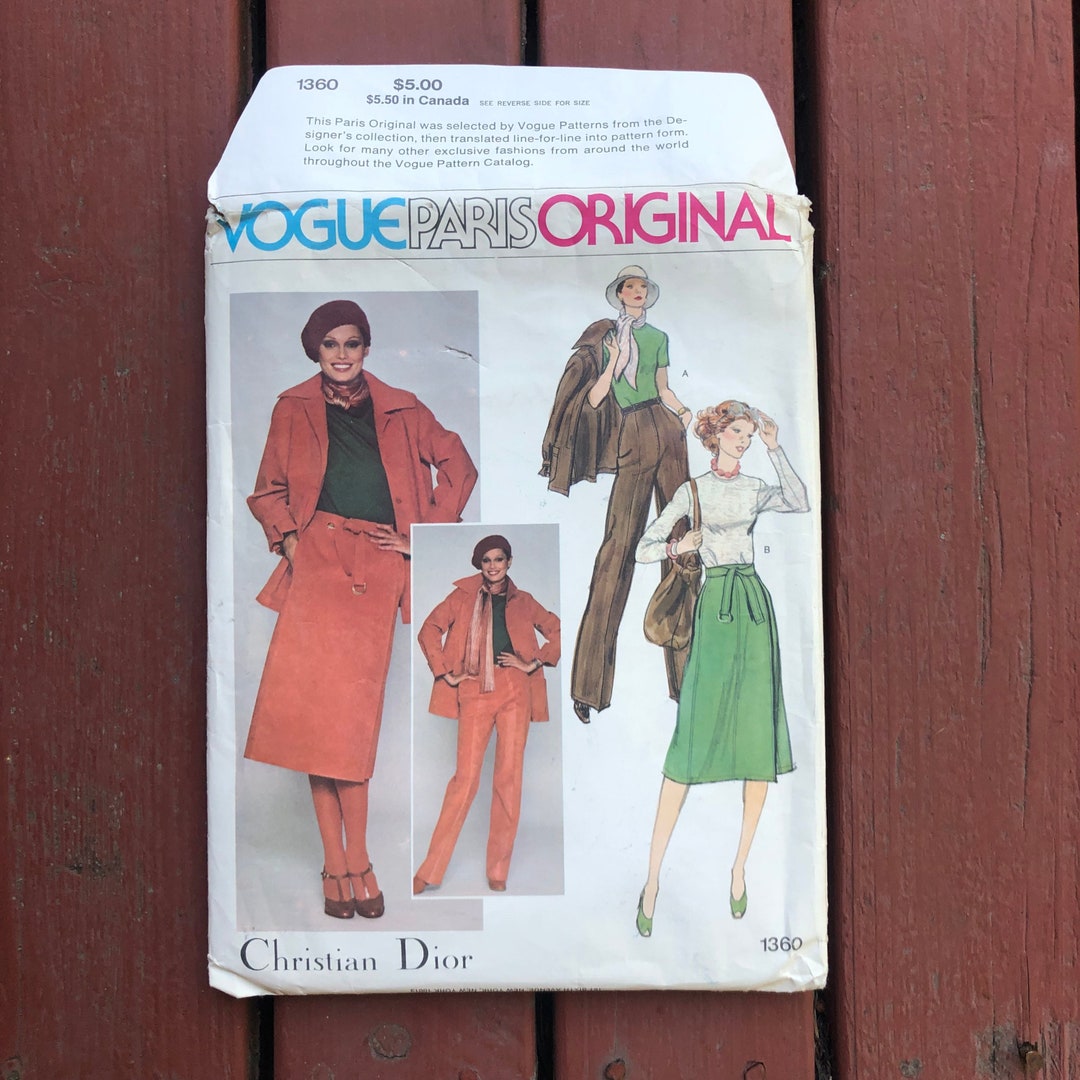 Christian Dior Vogue Paris Original Pattern Factory Folds 1360 Size 12 ...