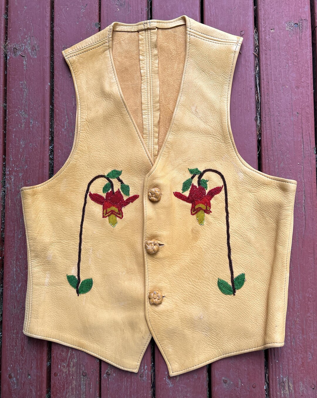 Soft Elk Skin Beaded Vest Shooting Star Beaded Design Beautifully Made ...
