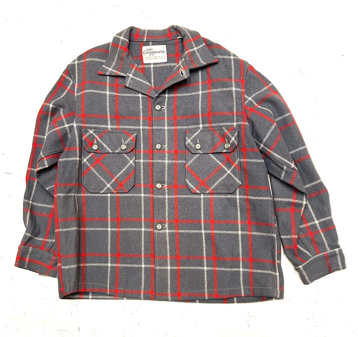 Vintage 1950's Chippewa Box Fit Jacket//all Heavy Weight Wool//gray ...