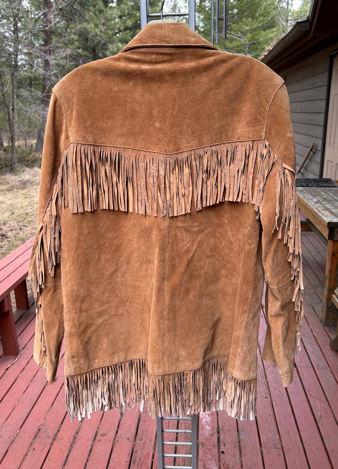 80s Fringe Leather Jacket//western Styled//all Suede//4.5 Inch Fringe ...