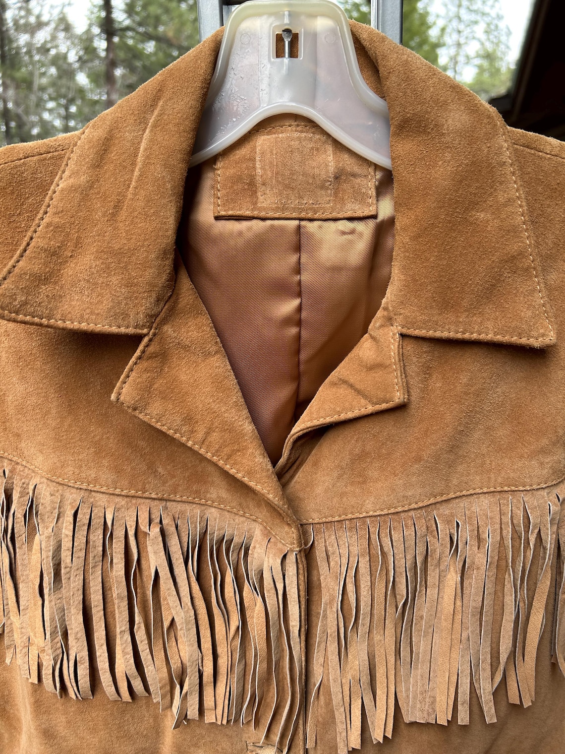 80s Fringe Leather Jacket//western Styled//all Suede//4.5 Inch Fringe ...