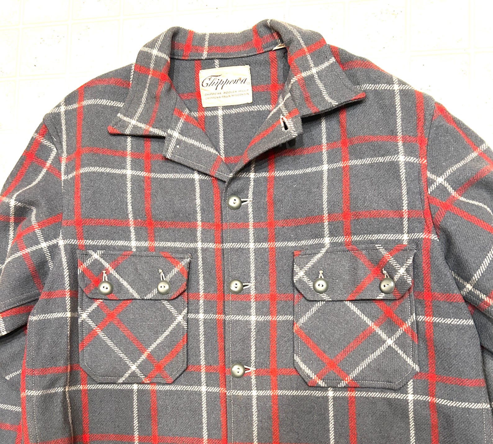 Vintage 1950's Chippewa Box Fit Jacket//all Heavy Weight Wool//gray ...