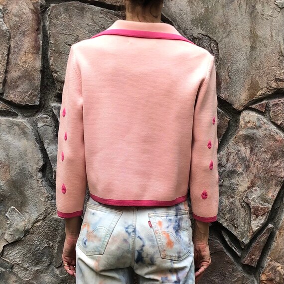 60's Pink Wool Raindrop Italian Wool Boxy Jacket - Gem