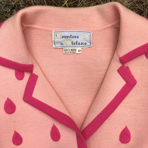 60's Pink Wool Raindrop Italian Wool Boxy Jacket - Gem