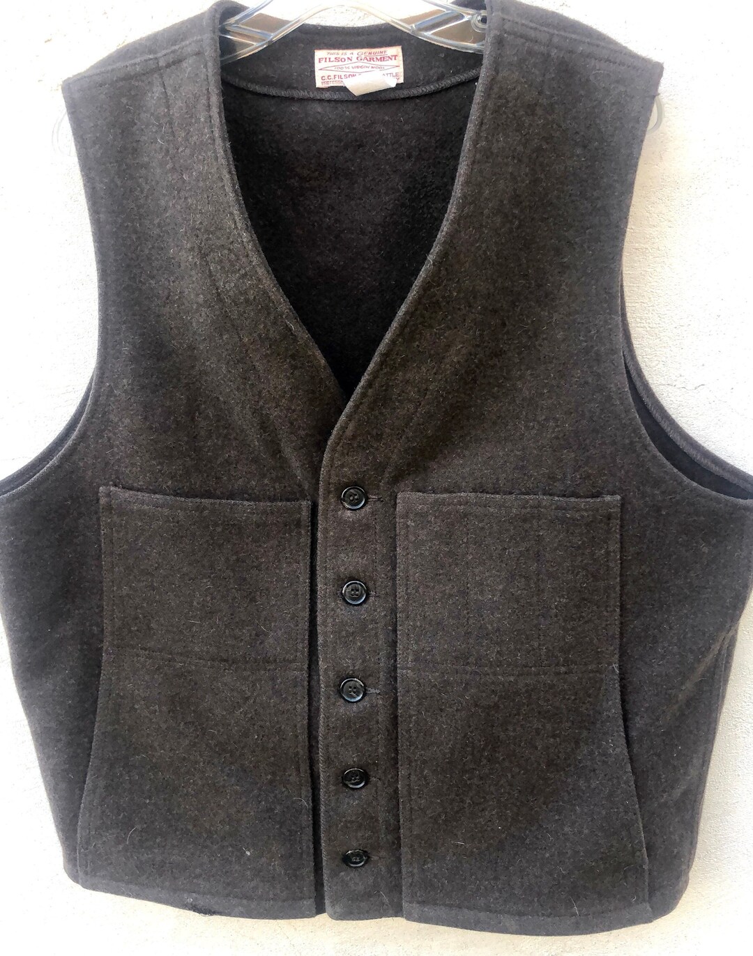 Brown Filson Mackinaw Wool Vest//mens Size 46//iconic Filson Style and ...