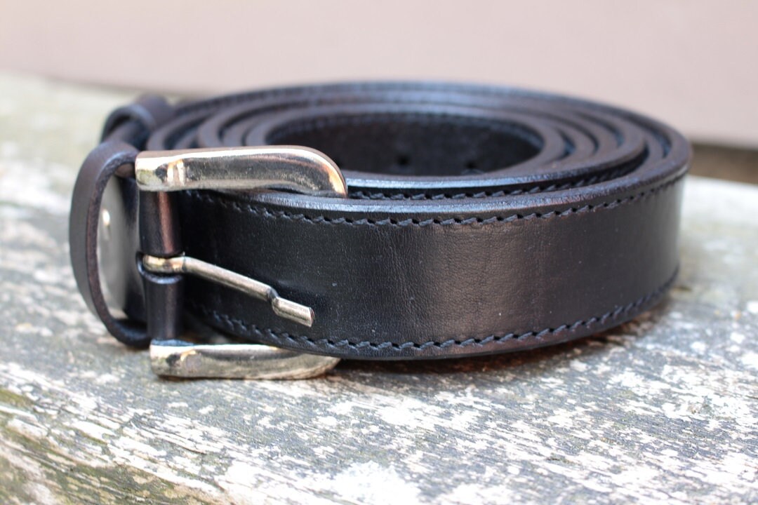 Extra Large Size Full Grain Leather Black Belt XXXL Plus Size Black ...