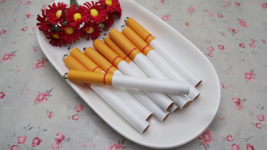 6/20 Pieces Plastic Smoke Cigarette Pendant Charm , Resin Handmade ...