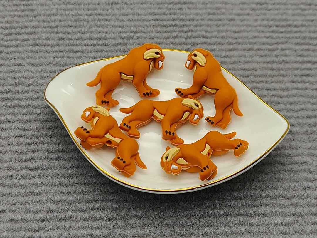 Silicone Bead Saber-toothed Tiger Focal Bead for Pen Bracelet Necklace ...