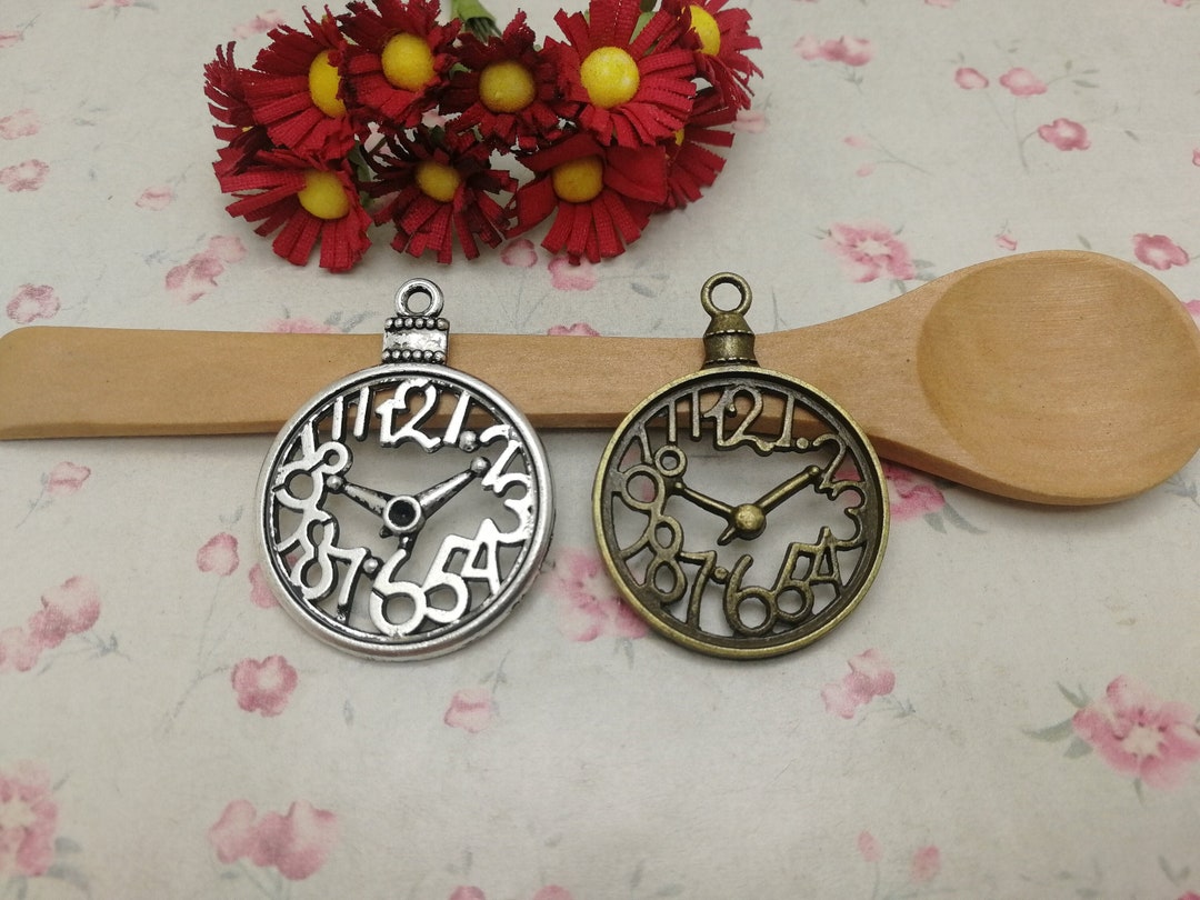 6/20 Pieces Metal Clock Watch Timepiece Pendant Necklace Earring ...