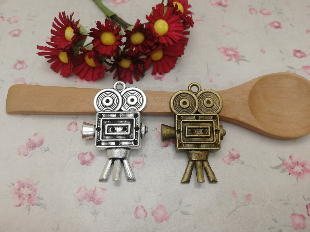 6/20 Pieces Metal Movie Projector Pendant Necklace Earring Keychain ...