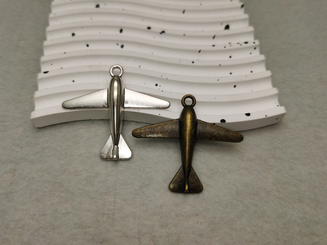 6/20 Pcs Metal Airplane Plane Aeroplane Pendant Necklace Earring ...