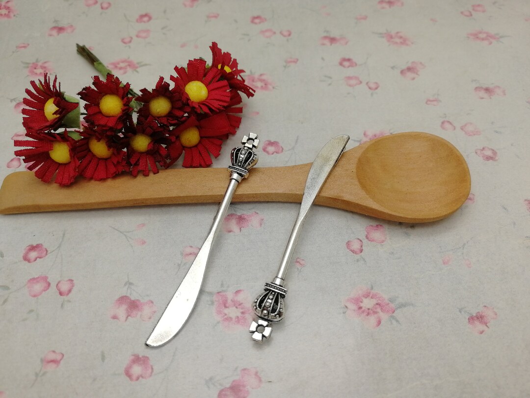 6 / 20 Pieces , Metal Crown Royal Table Knife Pendant Charm , Handmade ...