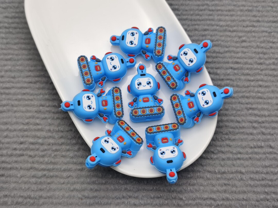Silicone Bead Robot Focal Bead for Pen Bracelet Necklace Keychain ...