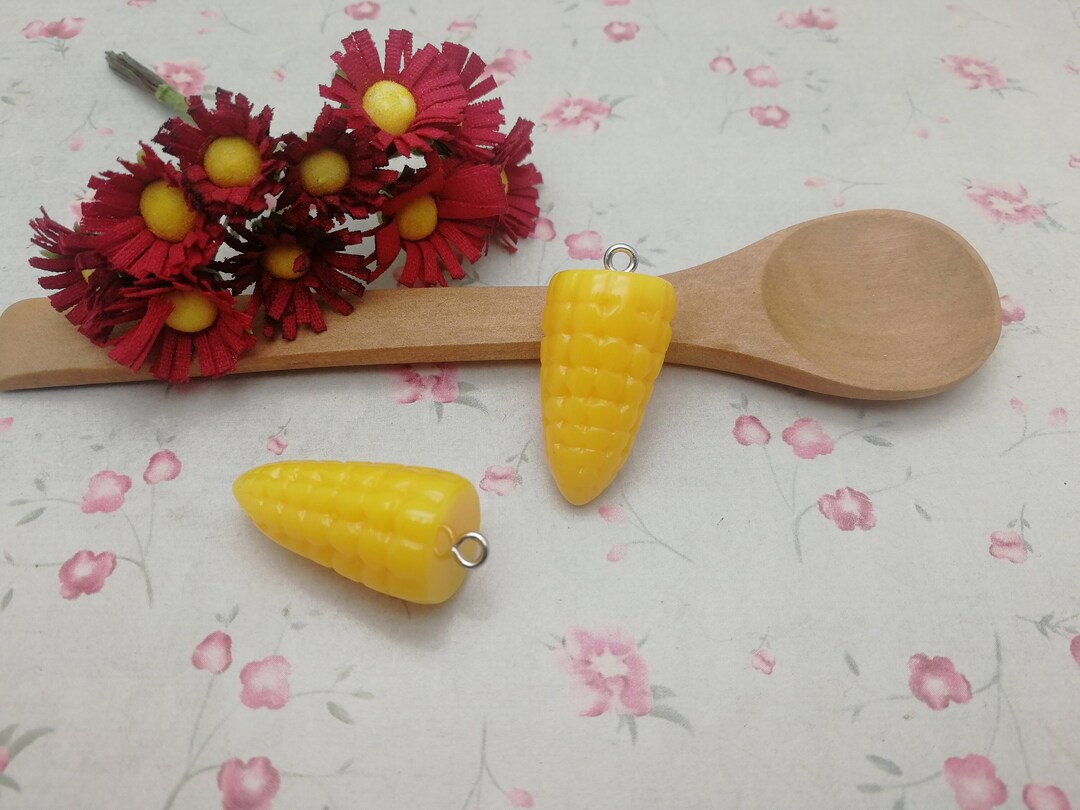 6/20 Pieces Plastic Corn Maize Pendant Charm , Resin Handmade Craft ...