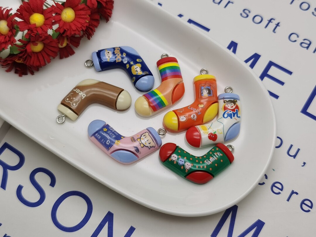 6/20 Pieces Plastic Stockings Socks Pendant Charm Resin - Etsy