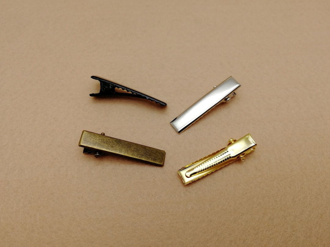 10 Pieces 32mm Length Metal Flat Alligator Clip Head Hair Clip - Etsy