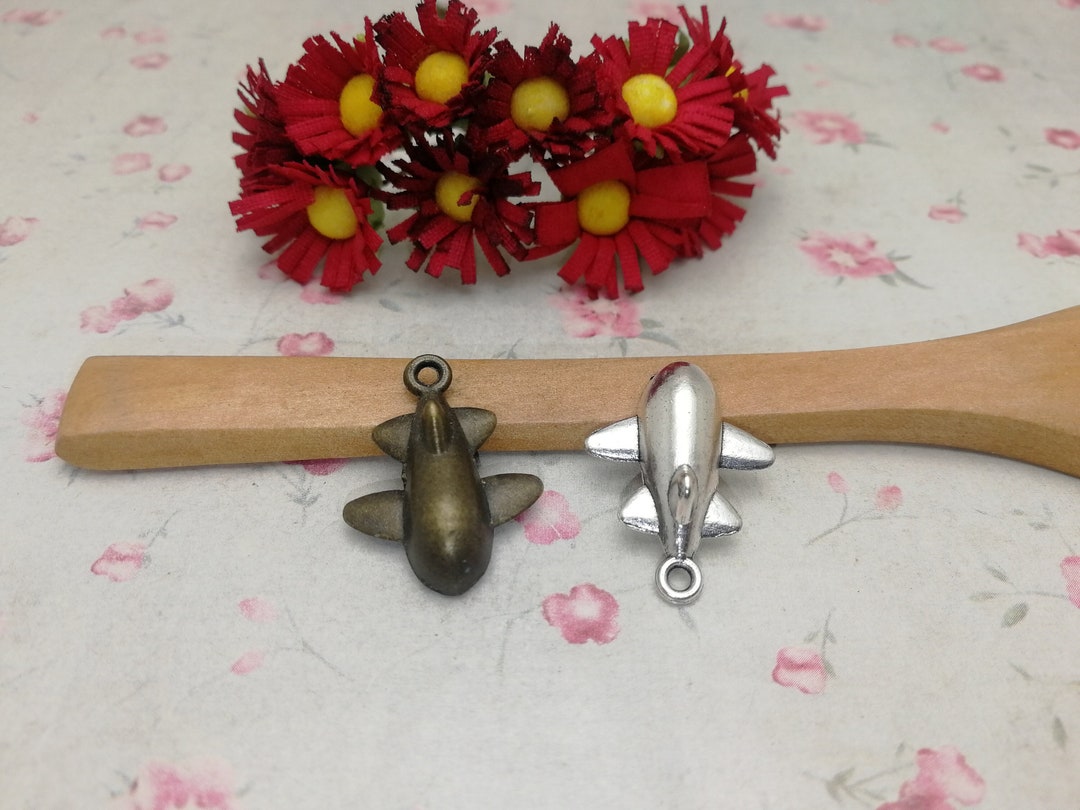 6/20 Pcs Metal Airplane Plane Aeroplane Pendant Necklace Earring ...