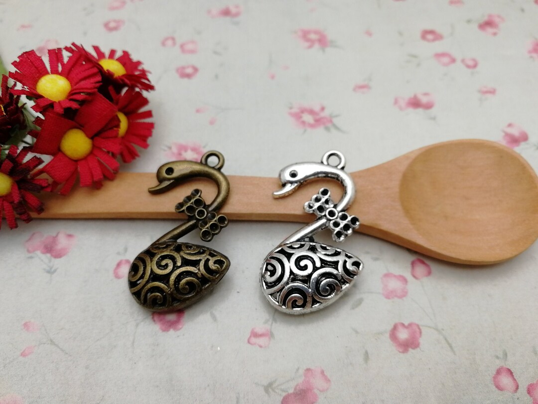 6/20 Pieces Metal Goose Swan Bird Pendant Necklace Earring Keychain ...