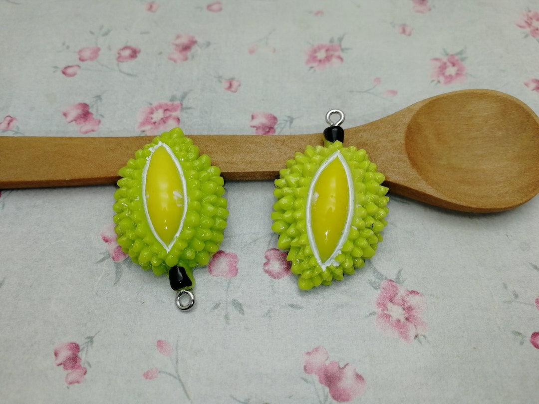 6/20 Pieces Plastic Durian Fruit Pendant Charm , Resin Handmade Jewelry ...
