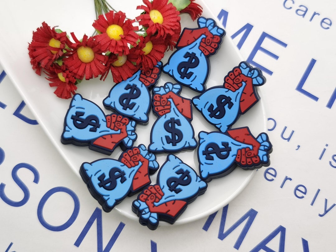 Silicone Bead American Dollar Sign US Money Bag USD Symbol Focal Bead ...