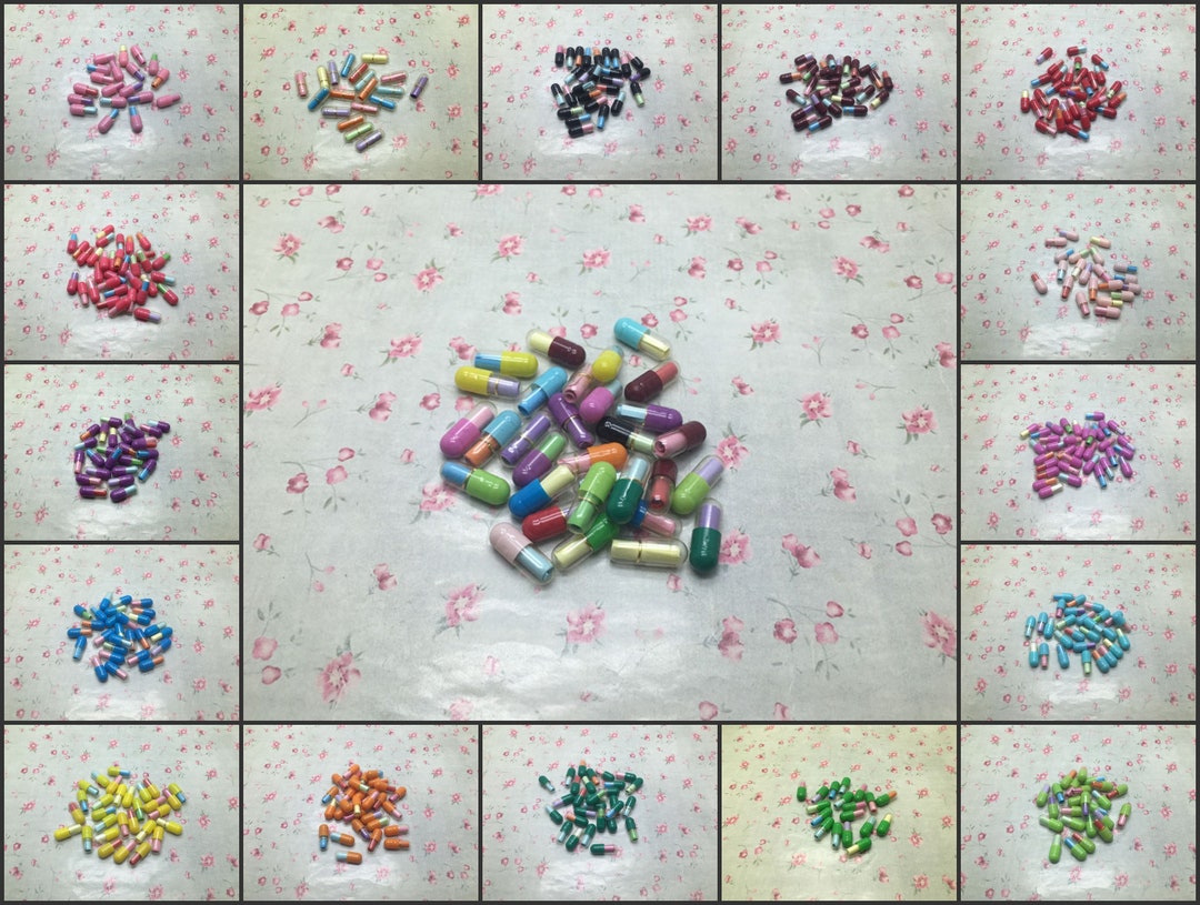 100 Pieces Wish Message Pill Capsule Charm With Blank Paper Note Inside ...