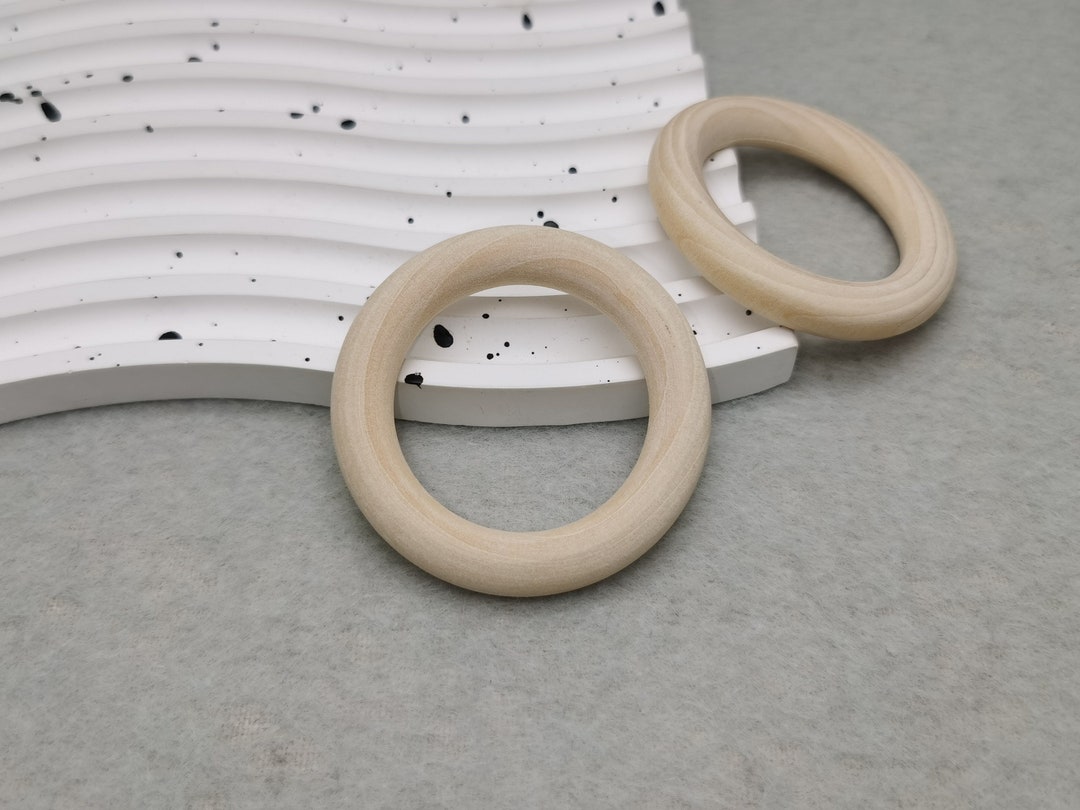 10/50 Pieces 5CM Width Natural Wood Round Ring Circle Hoop Charm ...