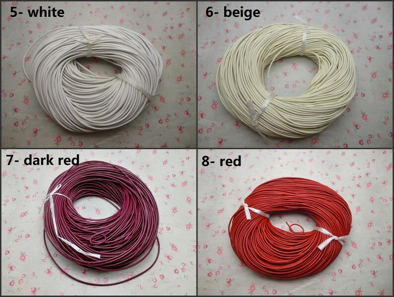 21 Colors Option 92 Meters 1.5mm Diameter Round Genuine Real | Etsy