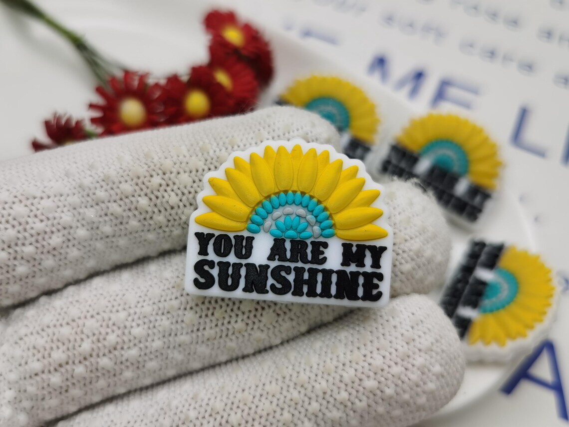 Silicone Bead You Are My Sunshine Sunflower Flower Focal Bead for Pen ...
