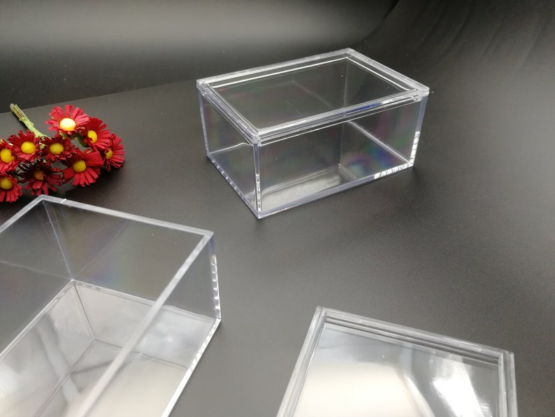 2 Pieces 86x60x40mm Rectangle Shape Clear PS Plastic Box , Jewelry Bead ...