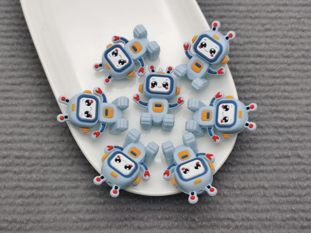 Silicone Bead Robot Focal Bead for Pen Bracelet Necklace Keychain ...