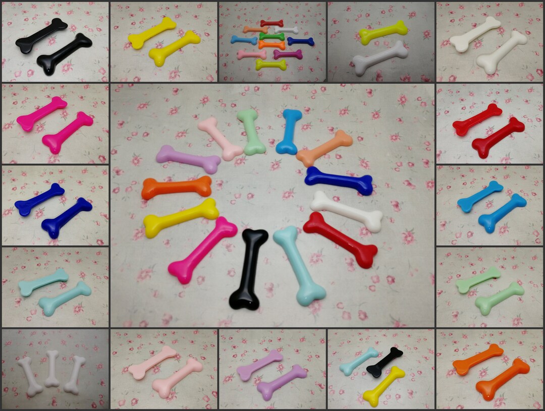 14 Colors Option 50 Pieces 55x20mm Plastic Bone Flat Back - Etsy
