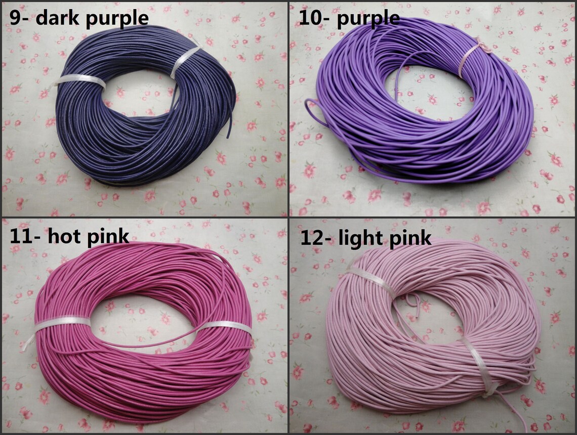 21 Colors Option 92 Meters 1.5mm Diameter Round Genuine Real - Etsy